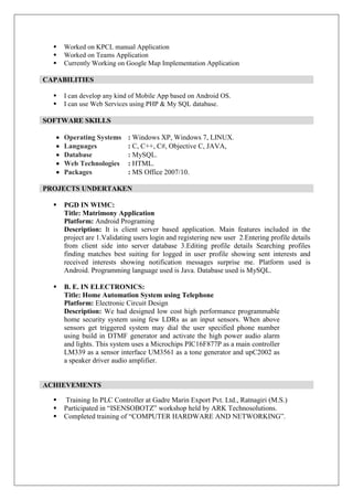 CV Shweta Dalvi | PDF | Operating Systems | Computer Software and Applications