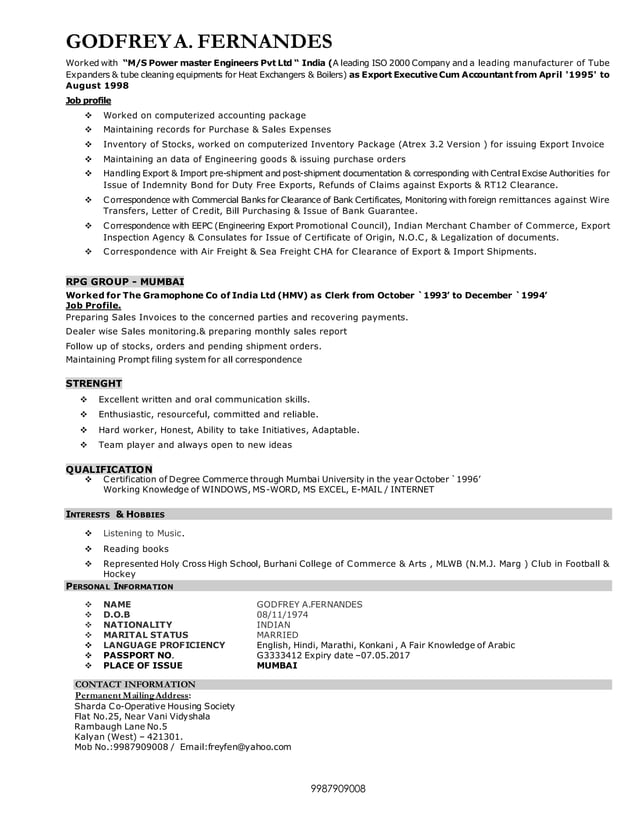 Godfrey CV - Updated | DOCX