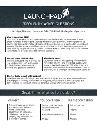 Launchpad 2014 FAQ | PDF