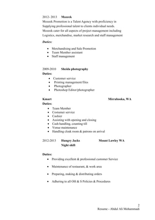 Abdul Mohammadi Resume | PDF