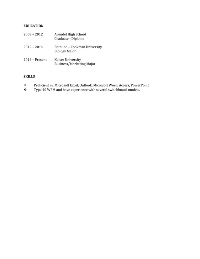 Nikesa Lewis updated resume | PDF | Free Download