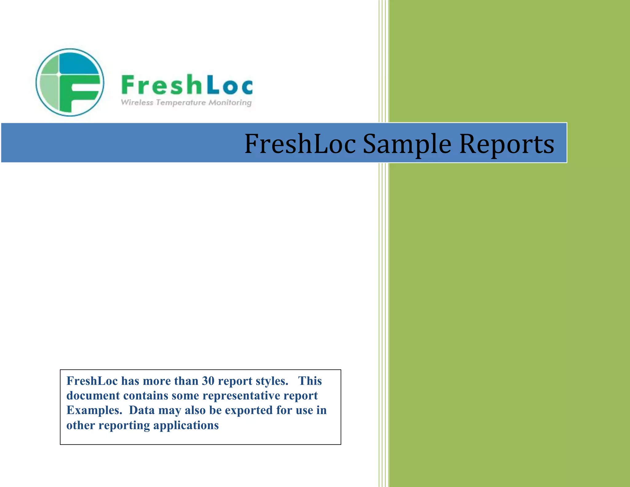 FreshLoc Sample Reports - 2014 | PPT