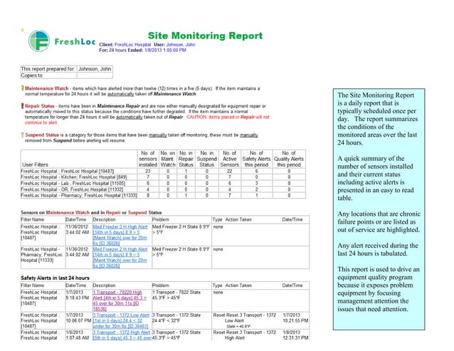 FreshLoc Sample Reports - 2014 | PDF | Weather | Science