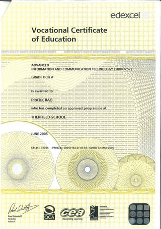 Pratik Rao - A Level Transcripts | PDF