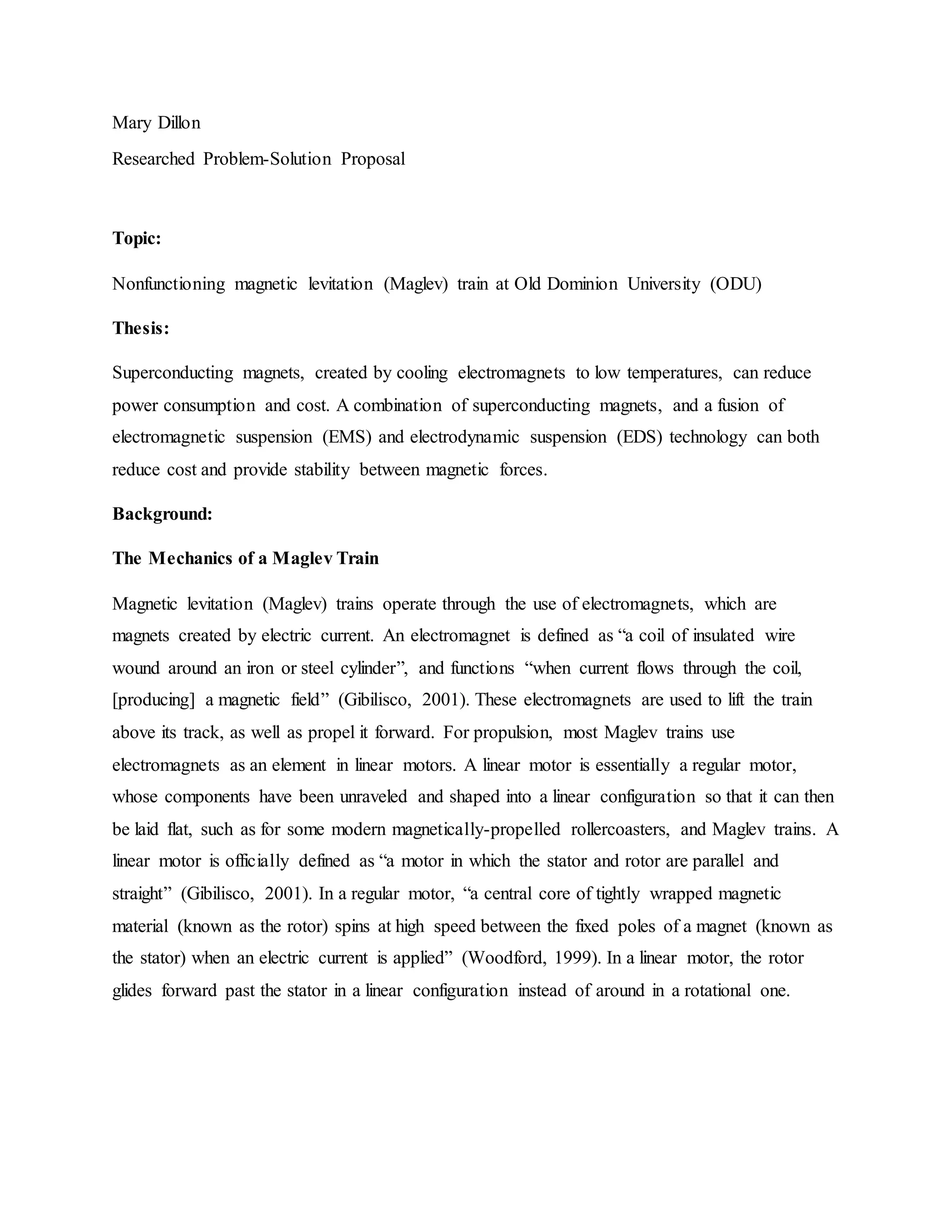 Magnetic Levitation Train Research Paper | DOCX