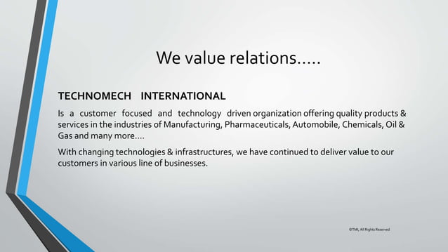 TECHNOMECH INTERNATIONAL - Mechanical (1) (1) | PPT