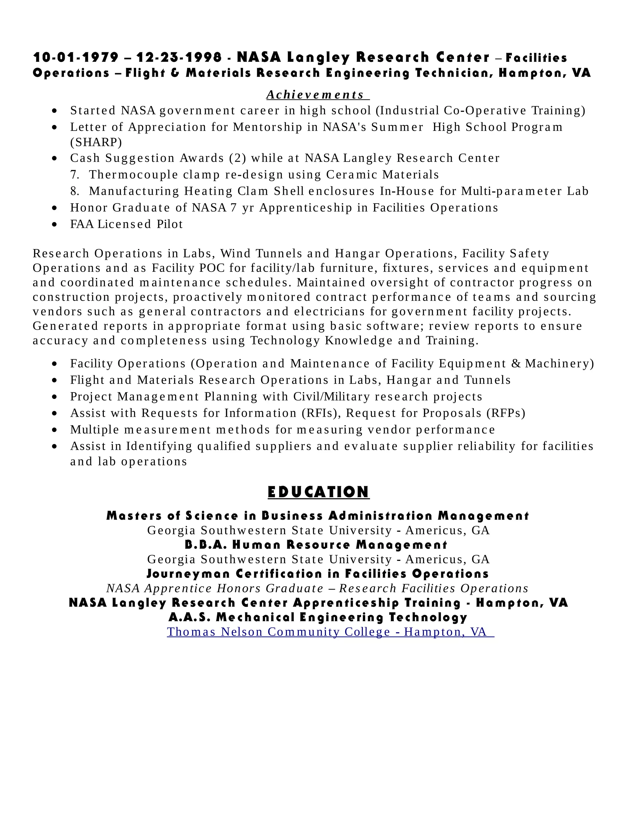 Facilities Operation_Strategic Sourcing_Supply Chain Management Resume ...