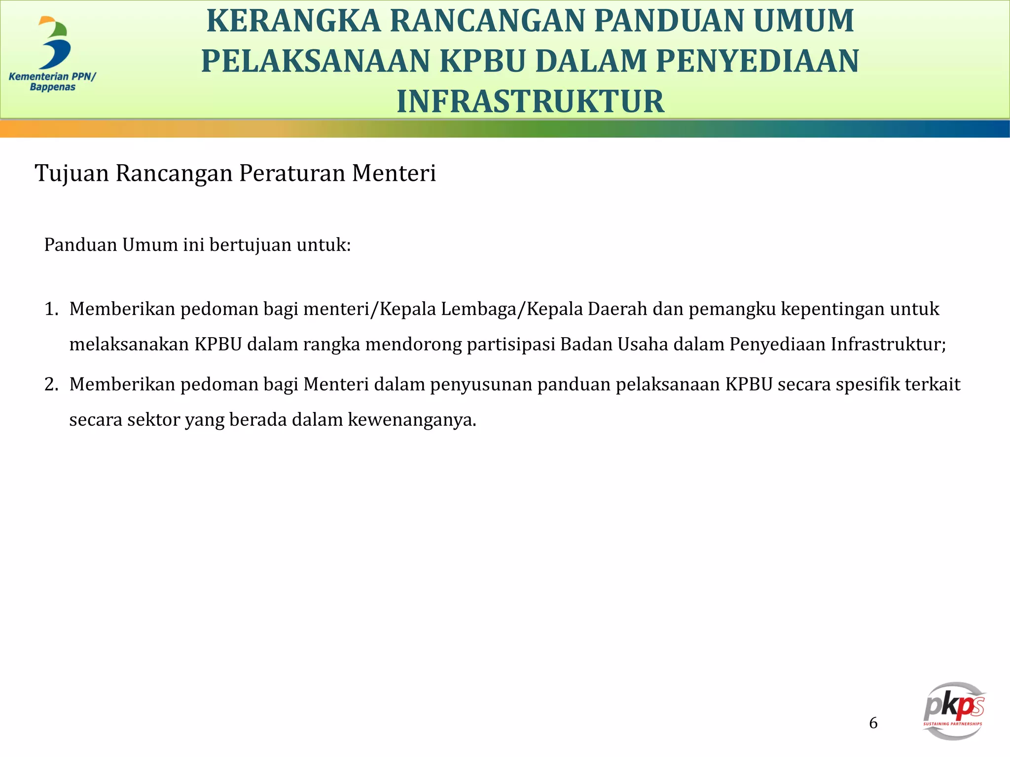 Presentasi Panduan Umum Pelaksana KPBU | PDF