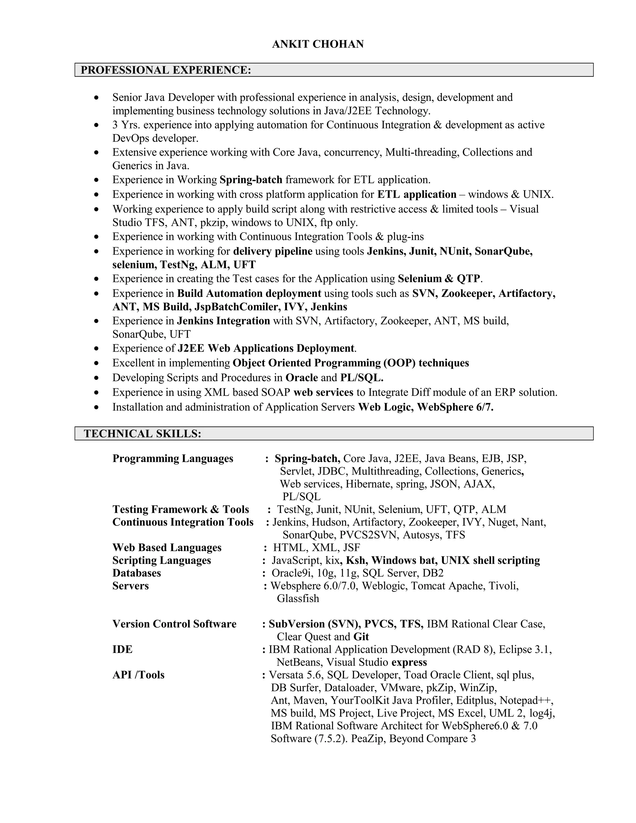 Ankit Chohan - Java | PDF