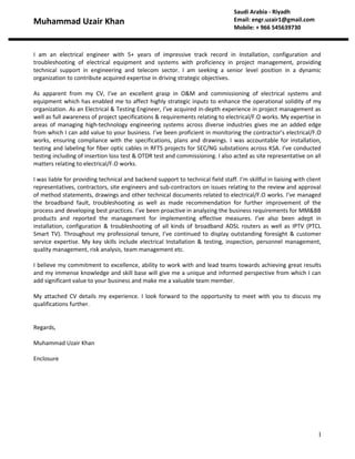 5 - Muhammad Uzair Khan Cover Letter | DOC