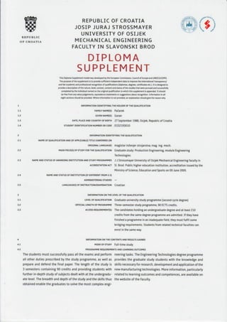 Diploma Supplement 1 | PDF