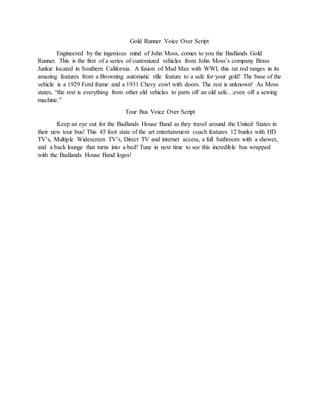 Voice Over Scripts | DOCX | Automotive