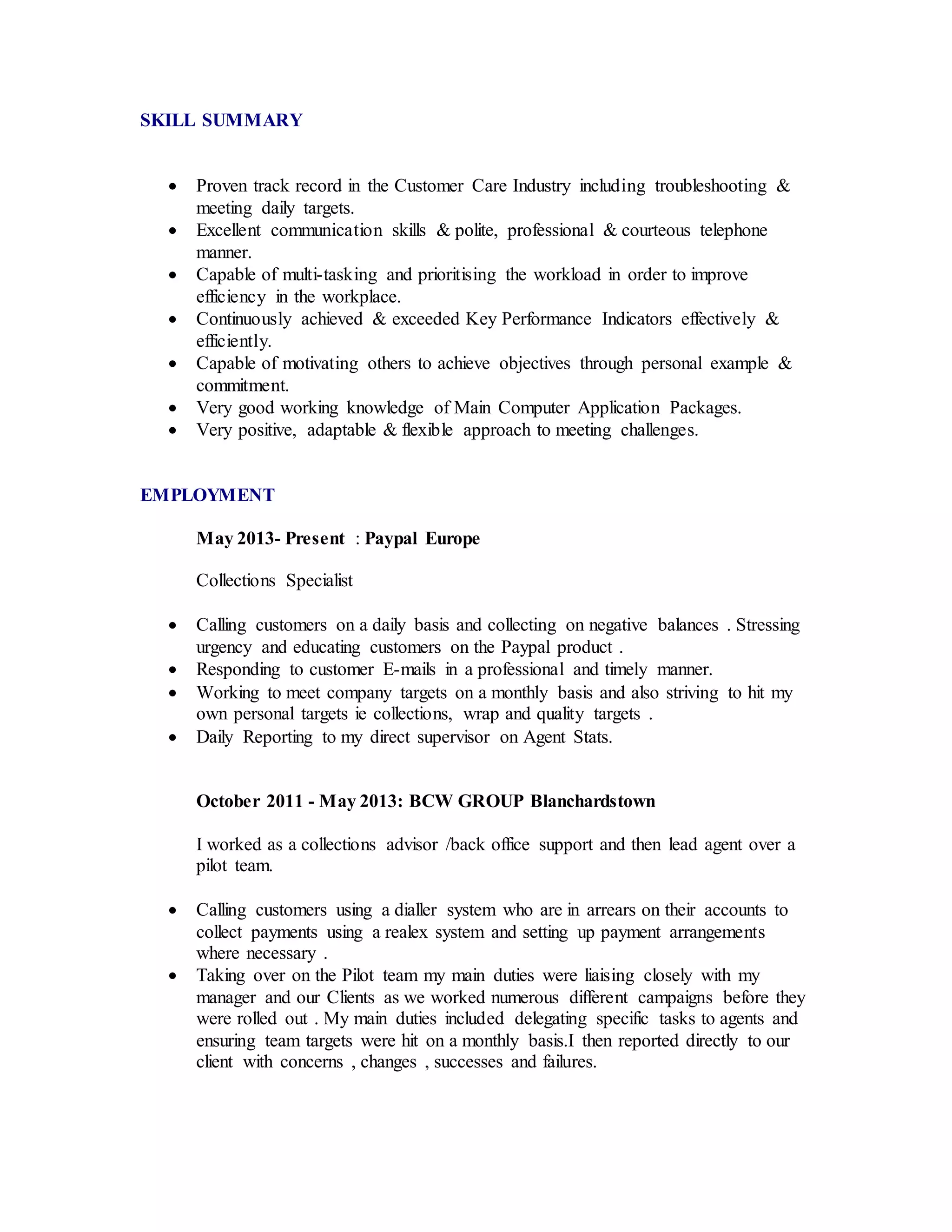 Claire CV | DOCX