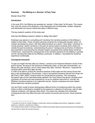 Summary The Efteling as a 'Narrator' of Fairy Tales PhD MH 2013 | PDF