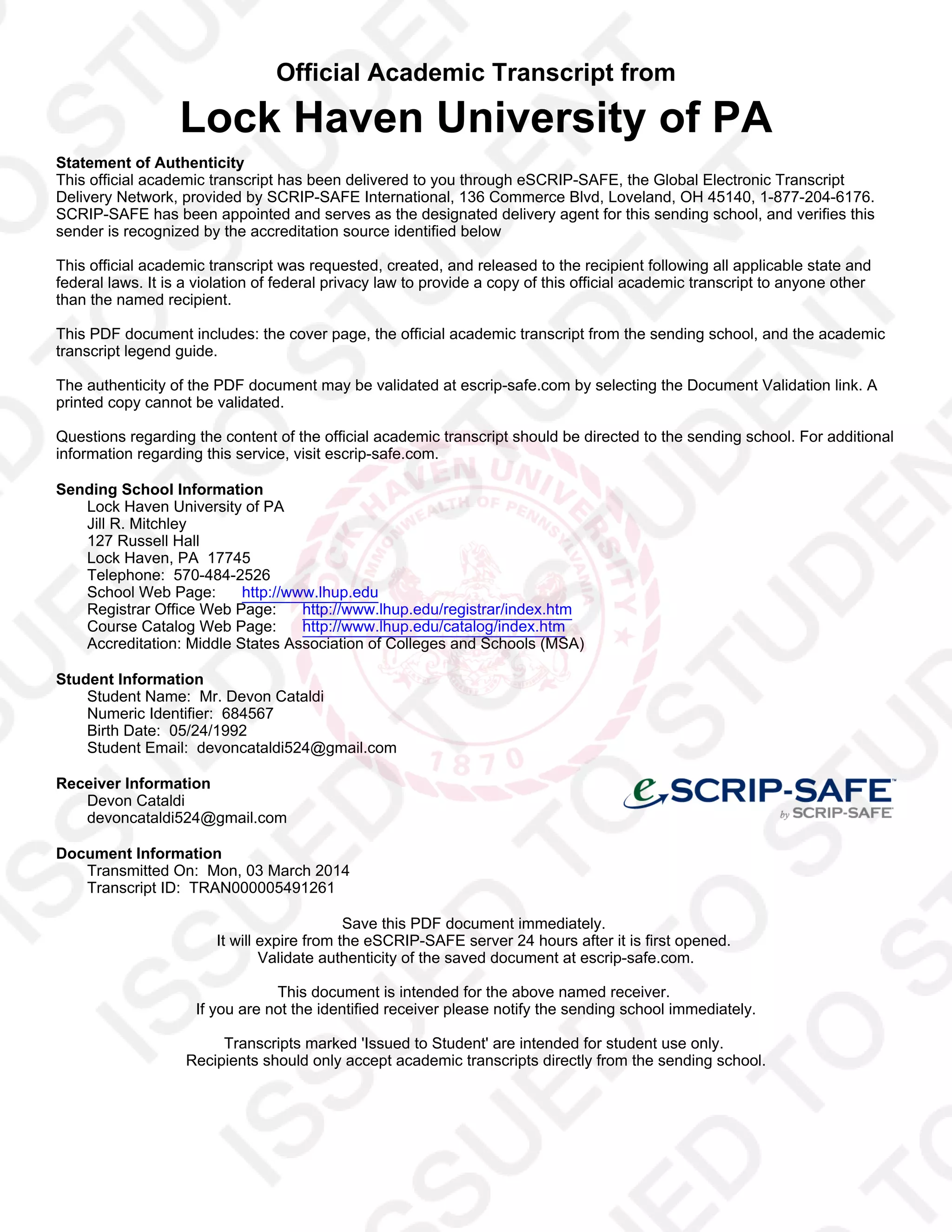 LHU completed-transcript | PDF