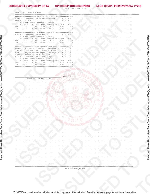 LHU completed-transcript | PDF