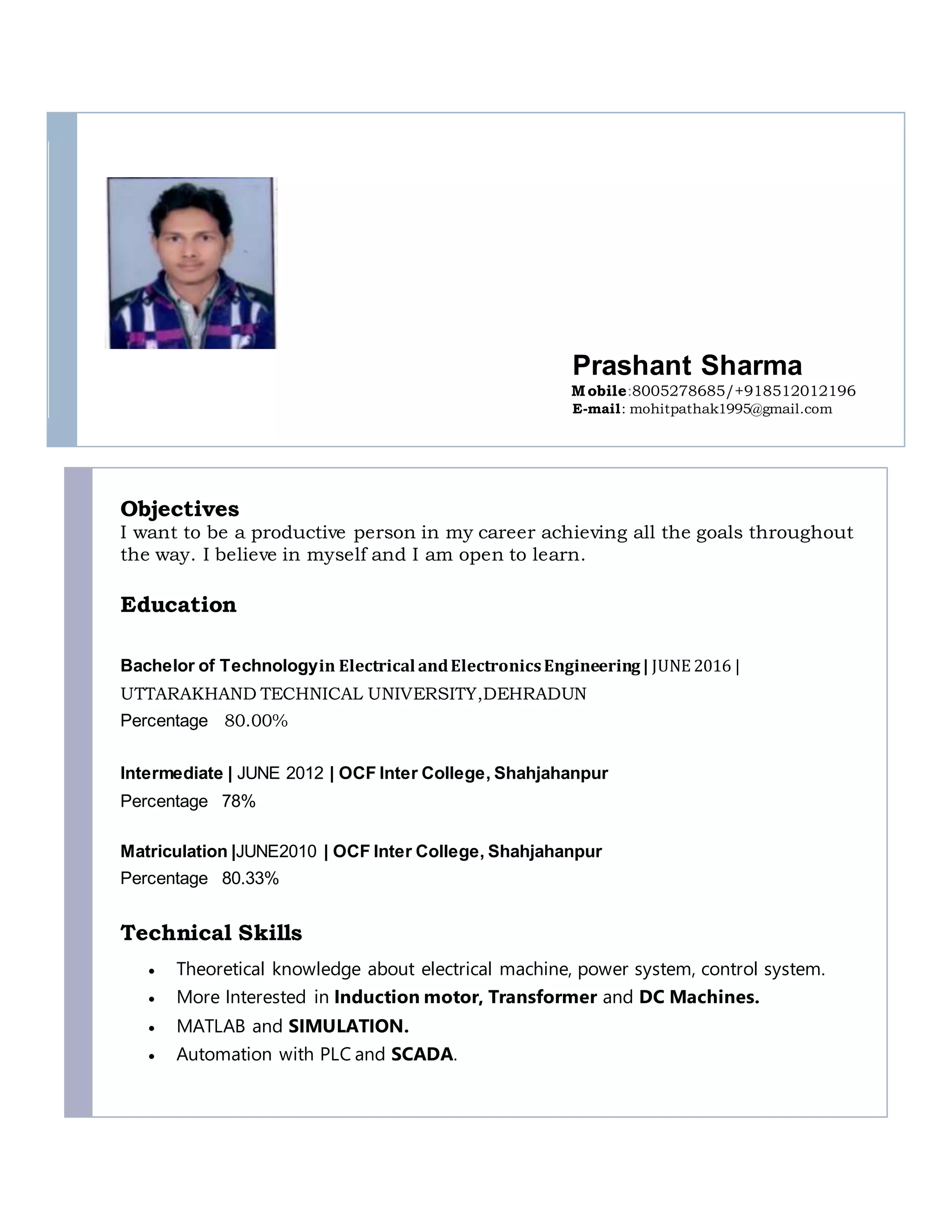 Prashant Sharma Resume | DOCX
