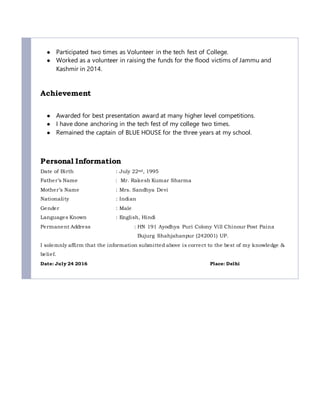 Prashant Sharma Resume | DOCX | Technology & Computing