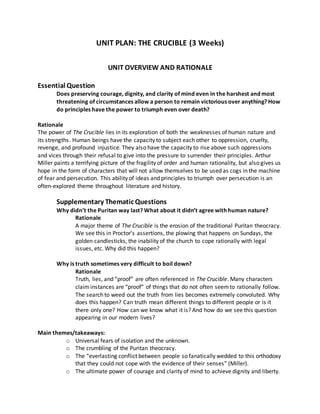 The Crucible Unit | DOCX