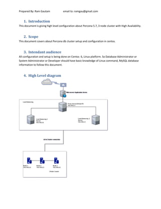 Percona Cluster Installation with High Availability | PDF