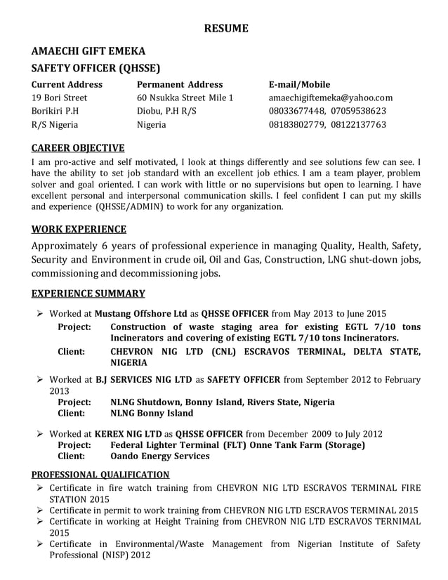 emeka resume local | PDF