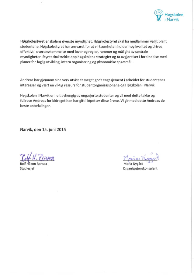 Attest SPiN, ND og Høgskolestyret | PDF