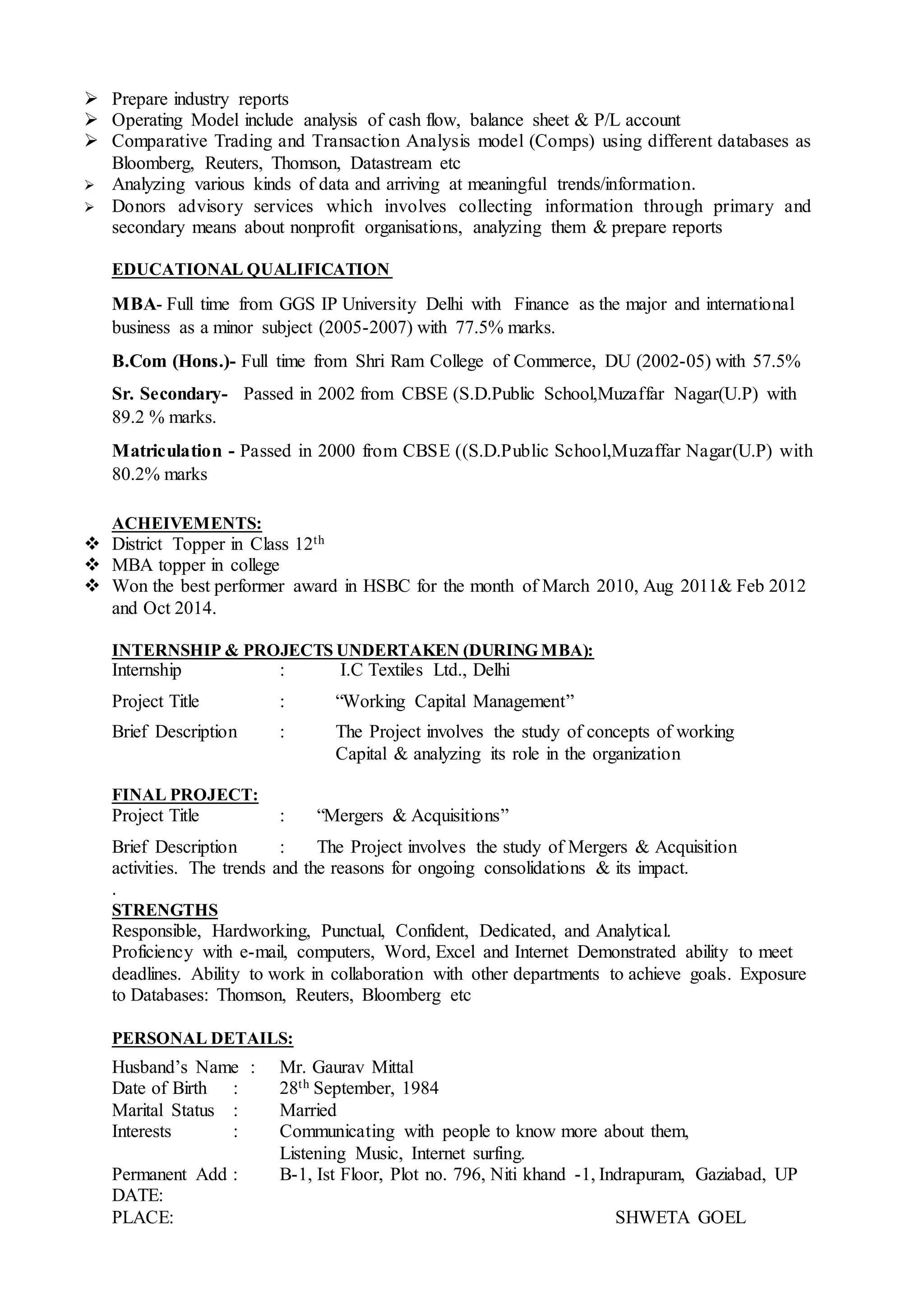 Shweta_Resume | PDF