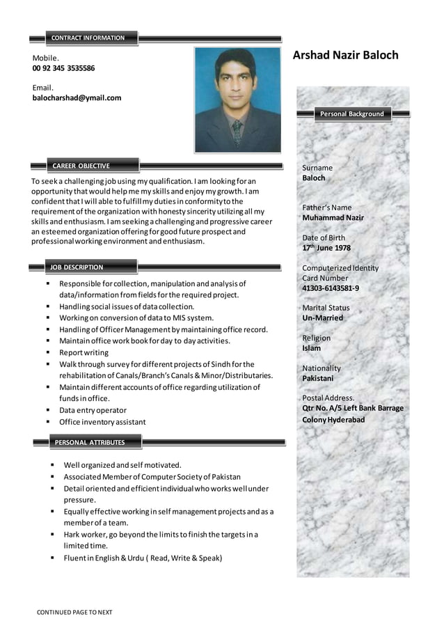 arshad new CV | DOCX | Resume Writing and Advice | Job Search