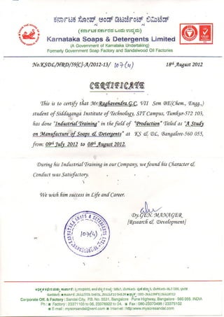 KSDL Internship Certificate | PDF