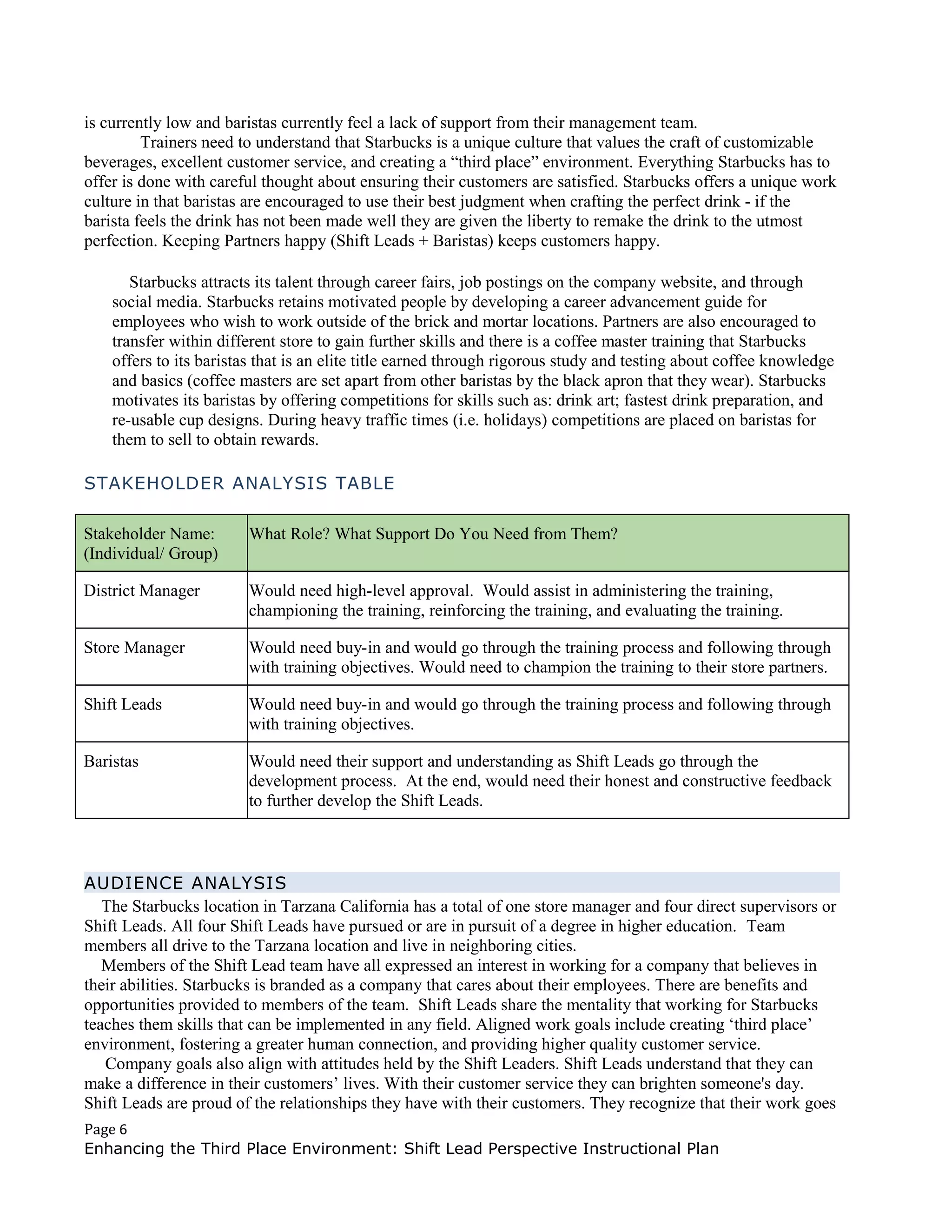 Starbucks Leadership Development Training | DOC