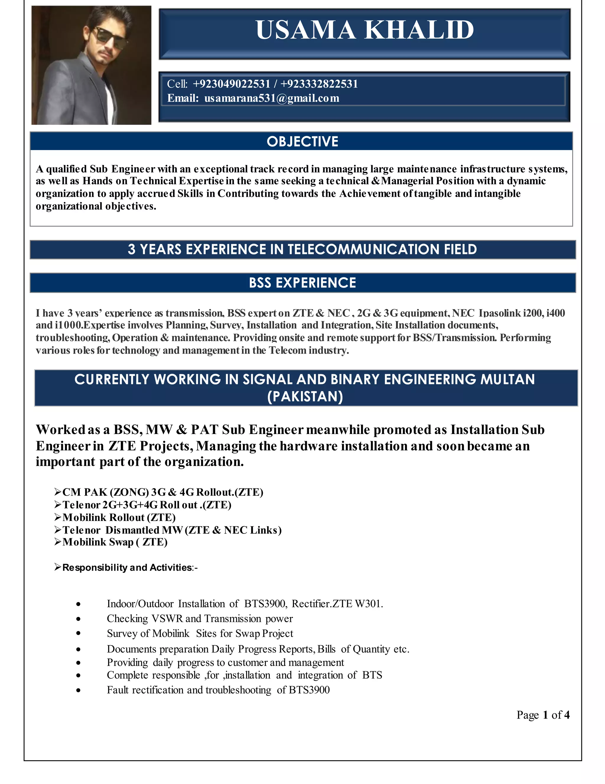 usama(new) CV | PDF