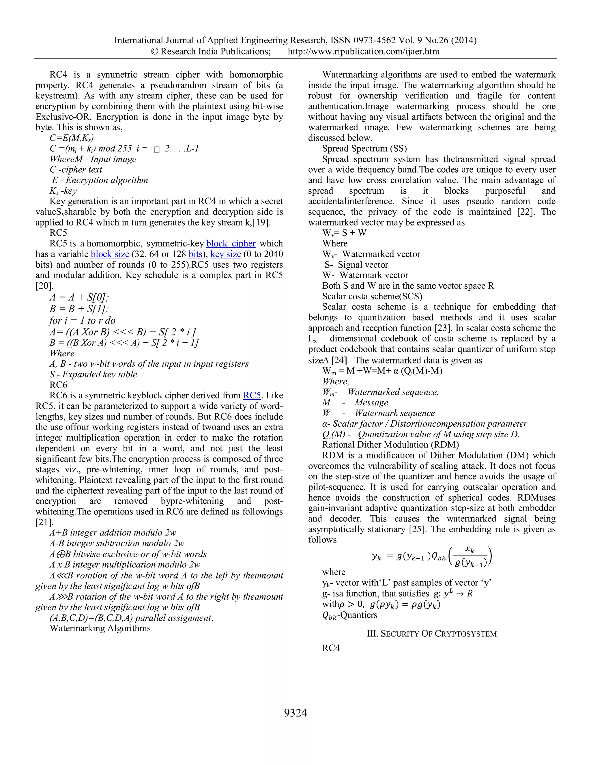 Comparative Study of Watermarking and Encryption Schemes for JPEG2000 Images | PDF