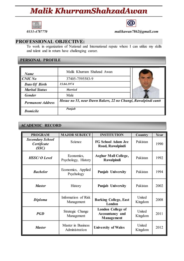 khurram cv | PDF