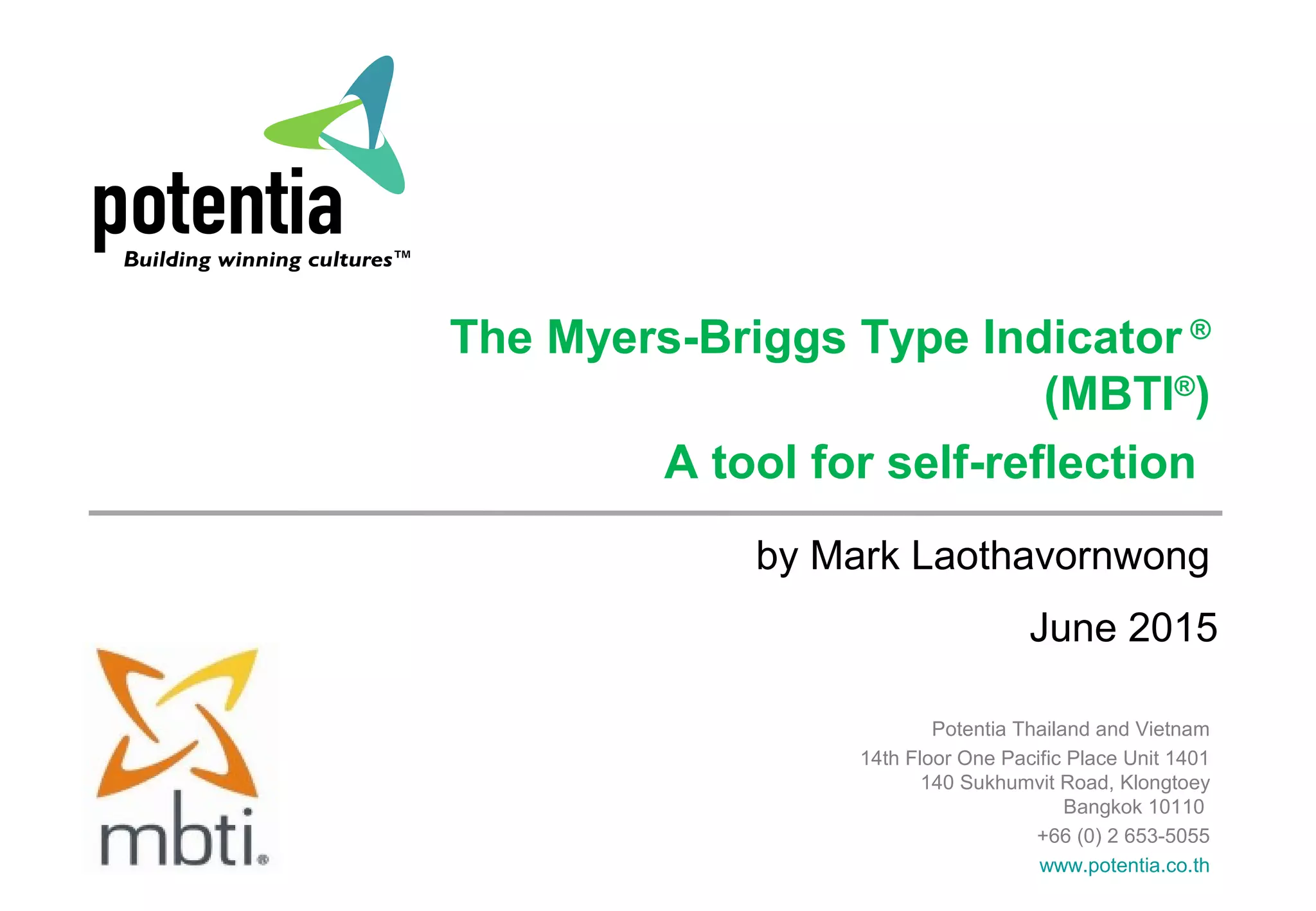 MBTI Presentation - May 2015 (Corporate) | PPT | Education