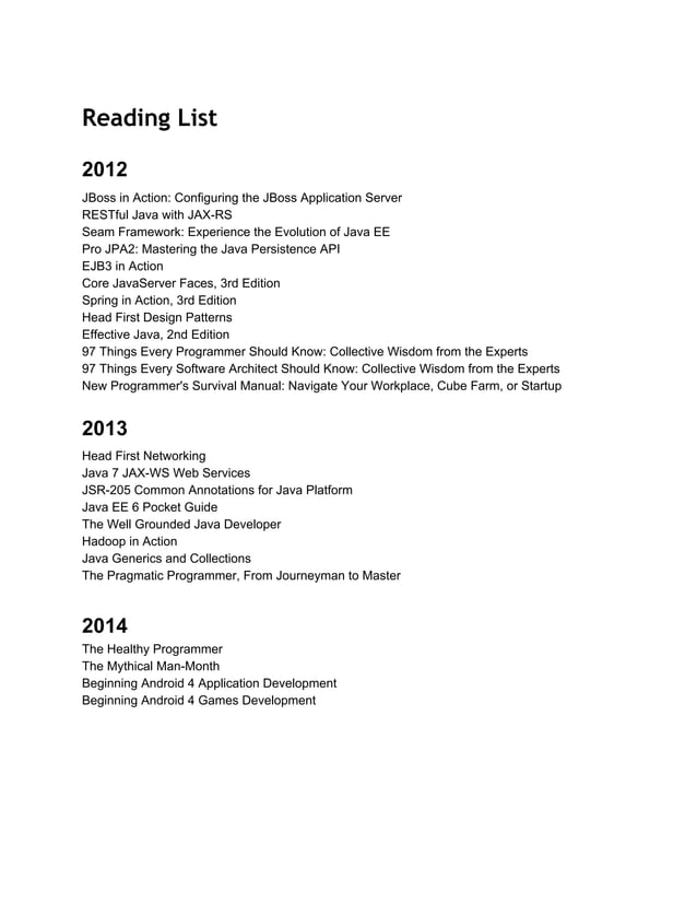 Reading List | PDF