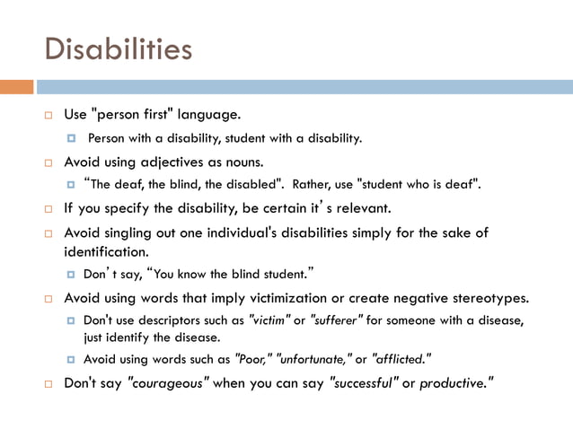 Inclusive Language | PDF | Special Education | Education