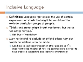Inclusive Language | PDF