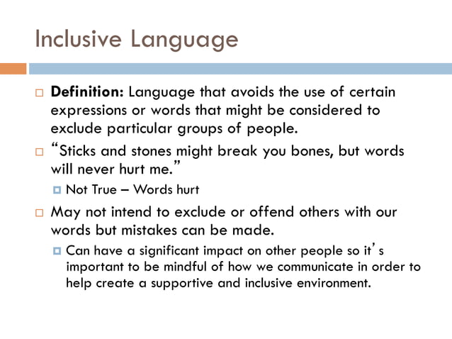 Inclusive Language