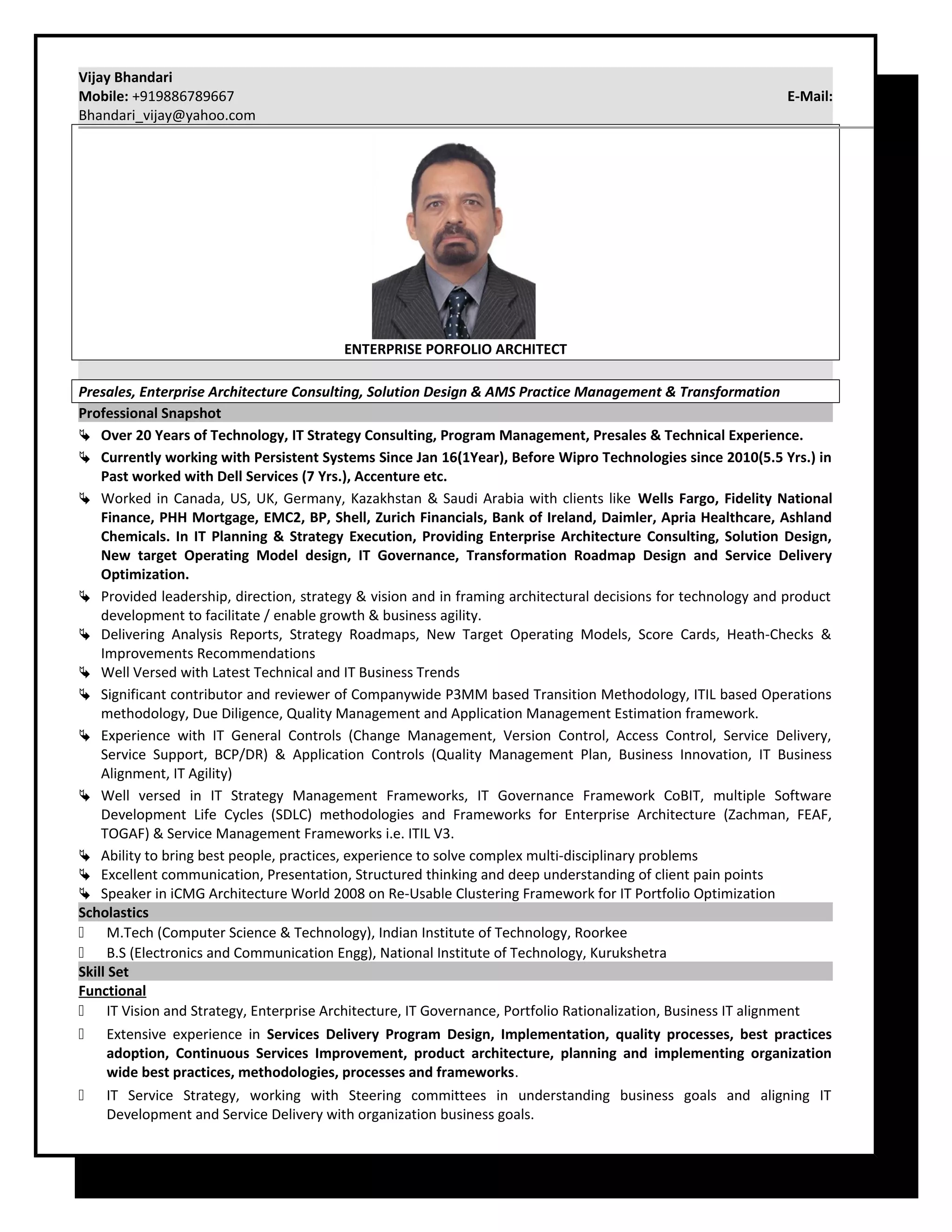 Vijay Bhandari Principal Architect | DOC