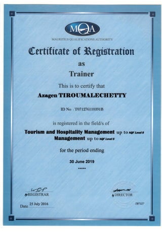 MQA Trainer certificate | PDF