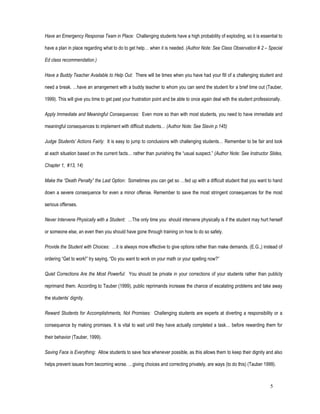 Research Report - Classroom Management - Working with Challenging ...