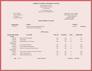 2016 APUS Official Transcript | PDF