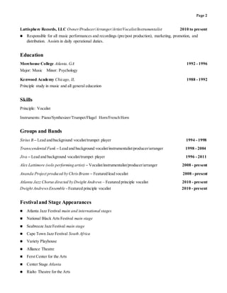 Music resume 8-28-12 | PDF