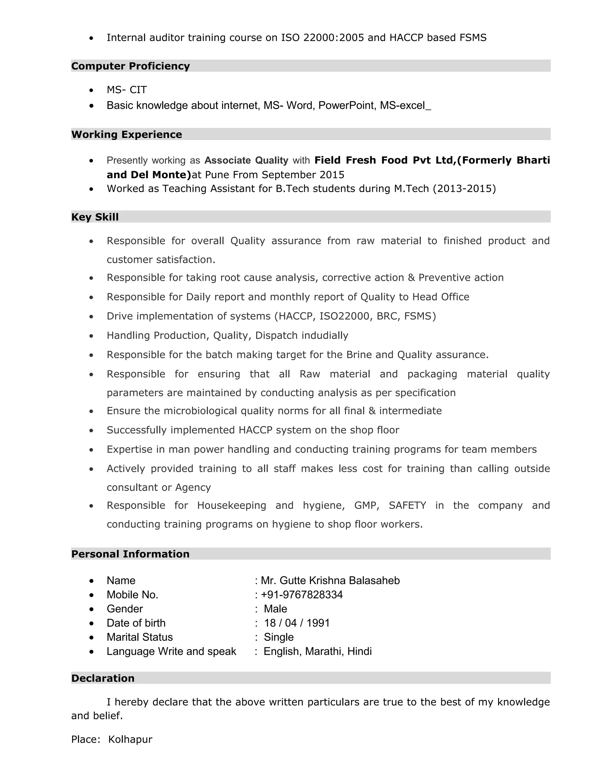 Krish Cv Update | DOC