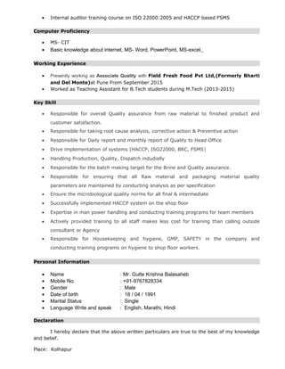 Krish Cv Update | DOC