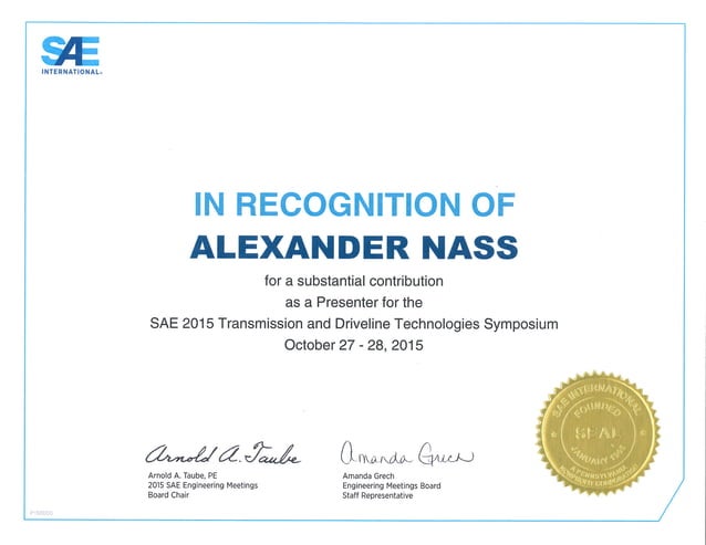 SAE_Recognition Certificate | PDF