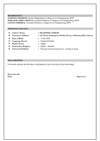 my resume | DOC | Resume Writing and Advice | Job Search