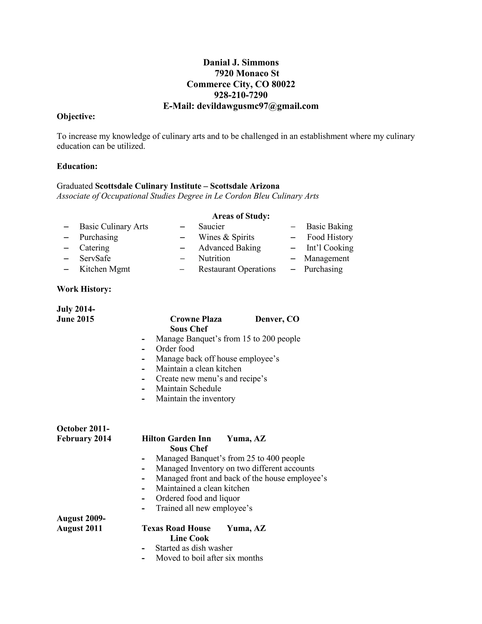 Dan's Resume 2015 2 | PDF