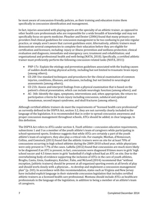 ConcussionEvaluationSummaryReport2014 | PDF | Sports