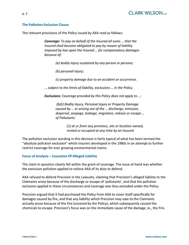 Pollution Exclusion | PDF